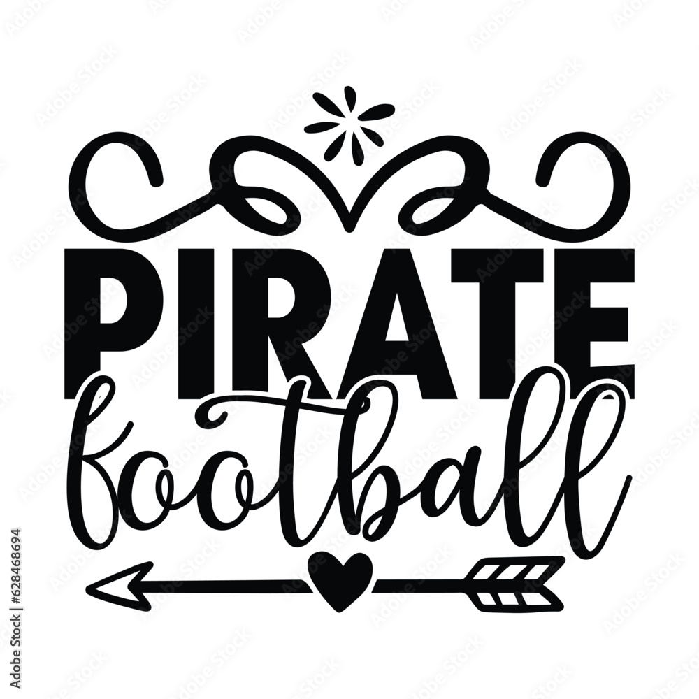 Pirate Football, Football SVG T shirt Design Vector file. Stock Vector ...