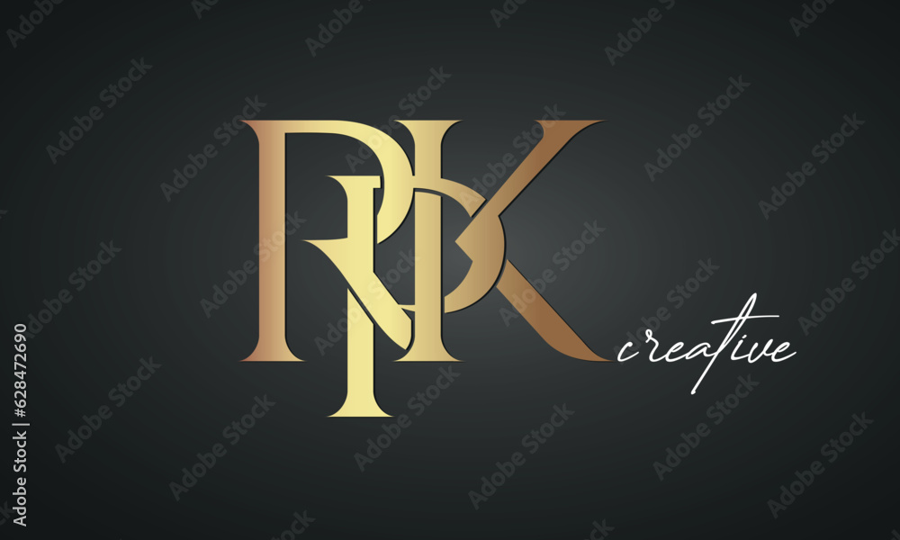 luxury letters RPK golden logo icon premium monogram, creative royal ...