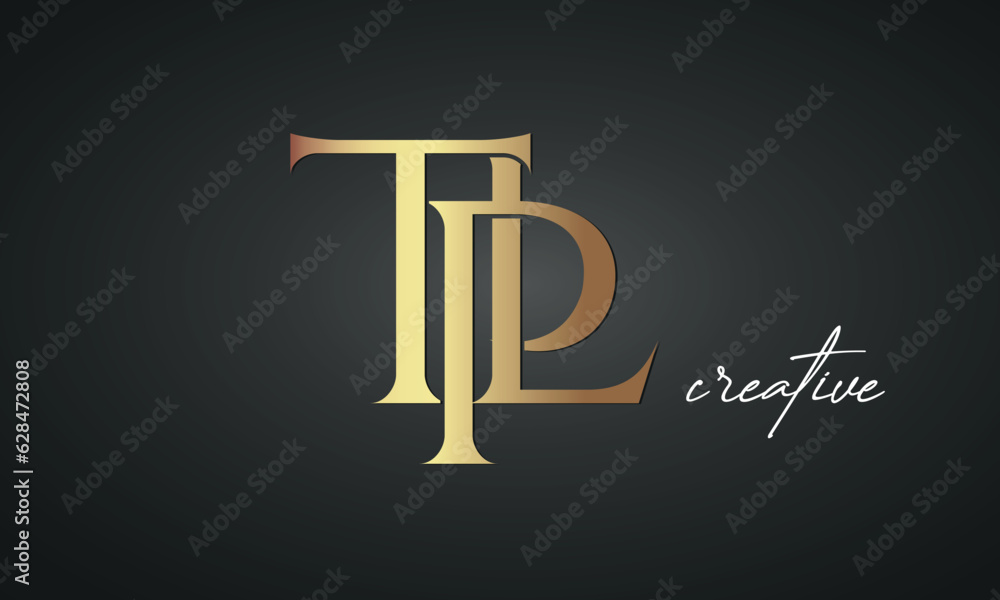 luxury letters TPL golden logo icon premium monogram, creative royal ...