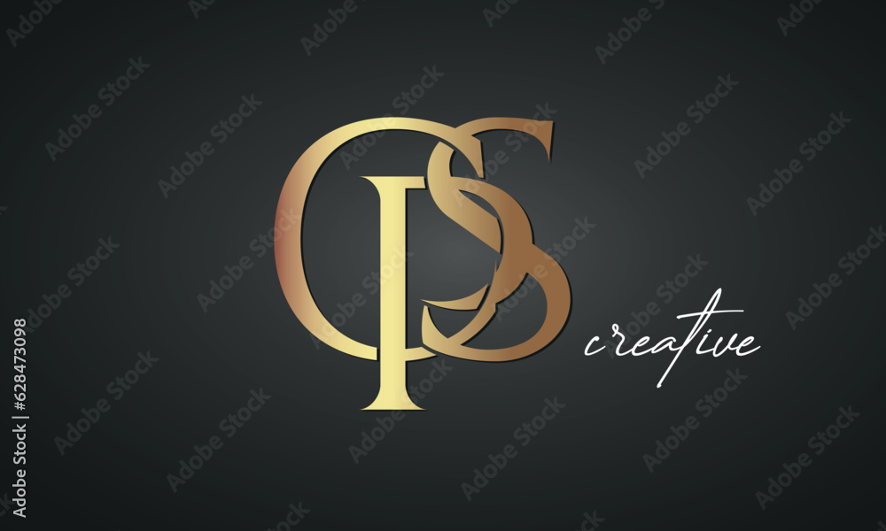luxury letters CPS golden logo icon premium monogram, creative royal ...