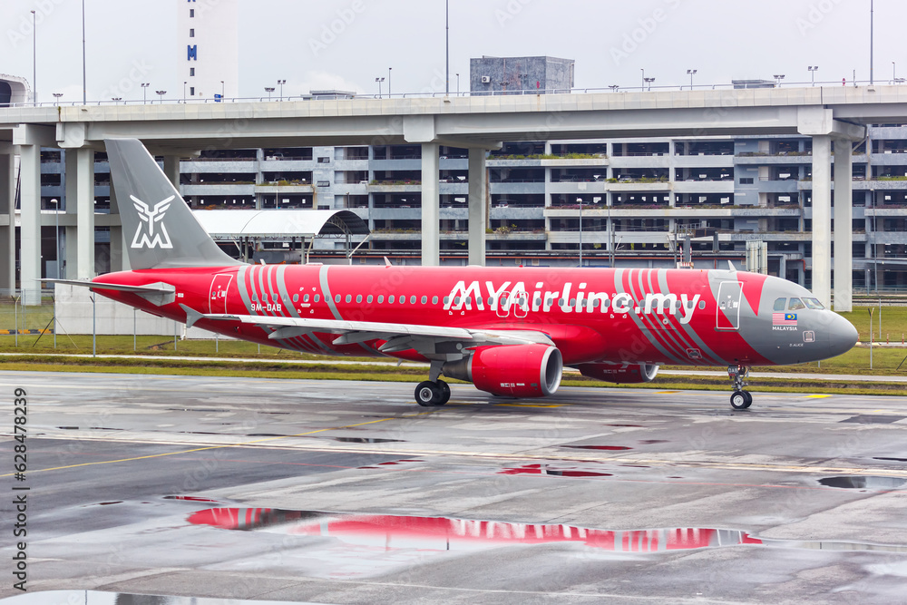 MYAirline Airbus A320 airplane at Kuala Lumpur Airport in Malaysia ...