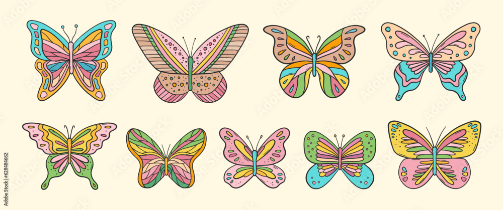 Funky Retro Butterflies