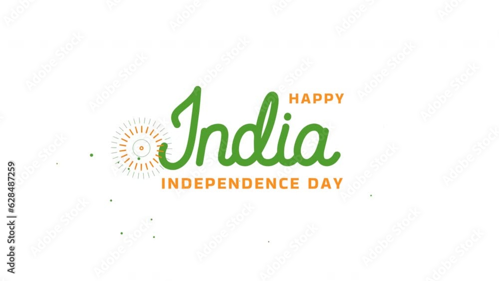Independence Day India lettering text animation in tricolor on ...