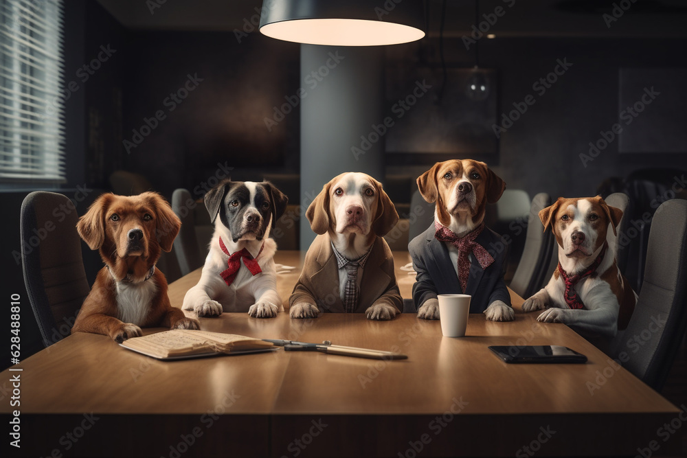Dogs take over the corporate world - a hilarious depiction of a group ...