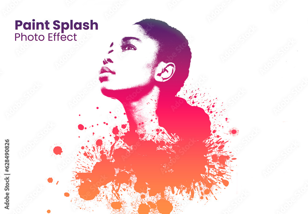 Paint Splash Photo Effect Stock Template | Adobe Stock