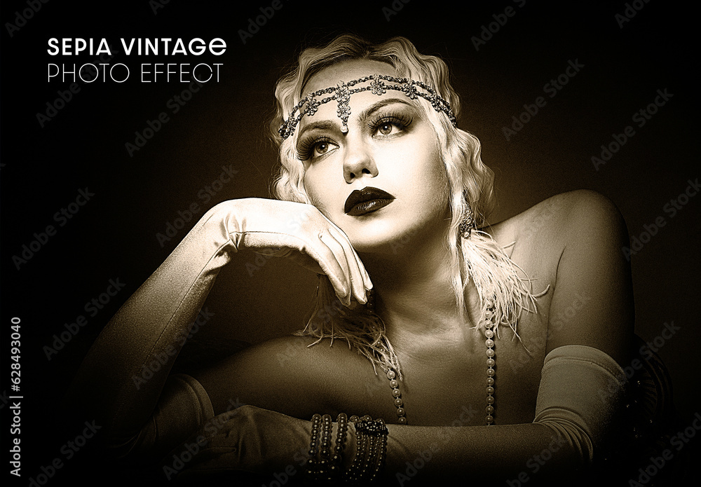 Sepia Vintage Photo Effect Stock Template | Adobe Stock