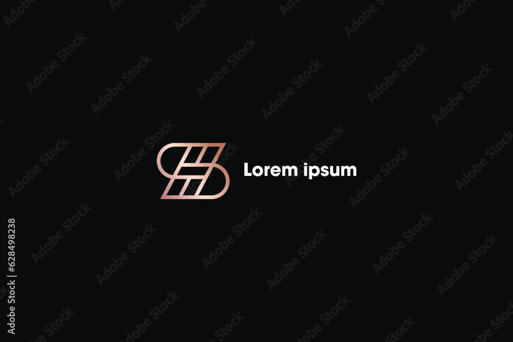 sh lettering brand design modern style creative golden wordmark design ...