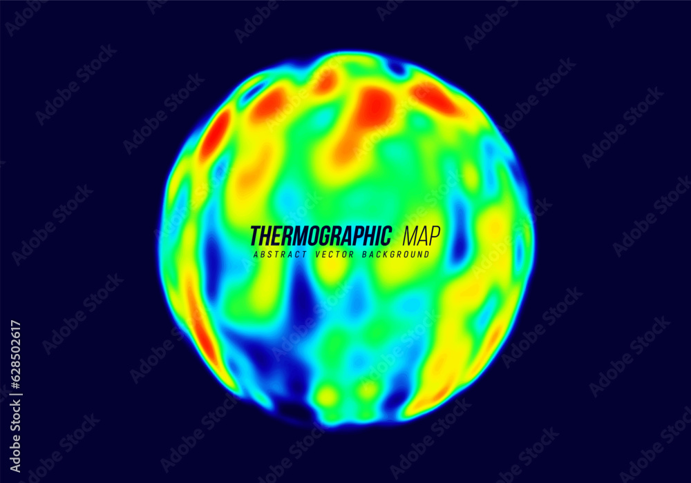 Heat map. Abstract infrared thermographic background. Vector ...