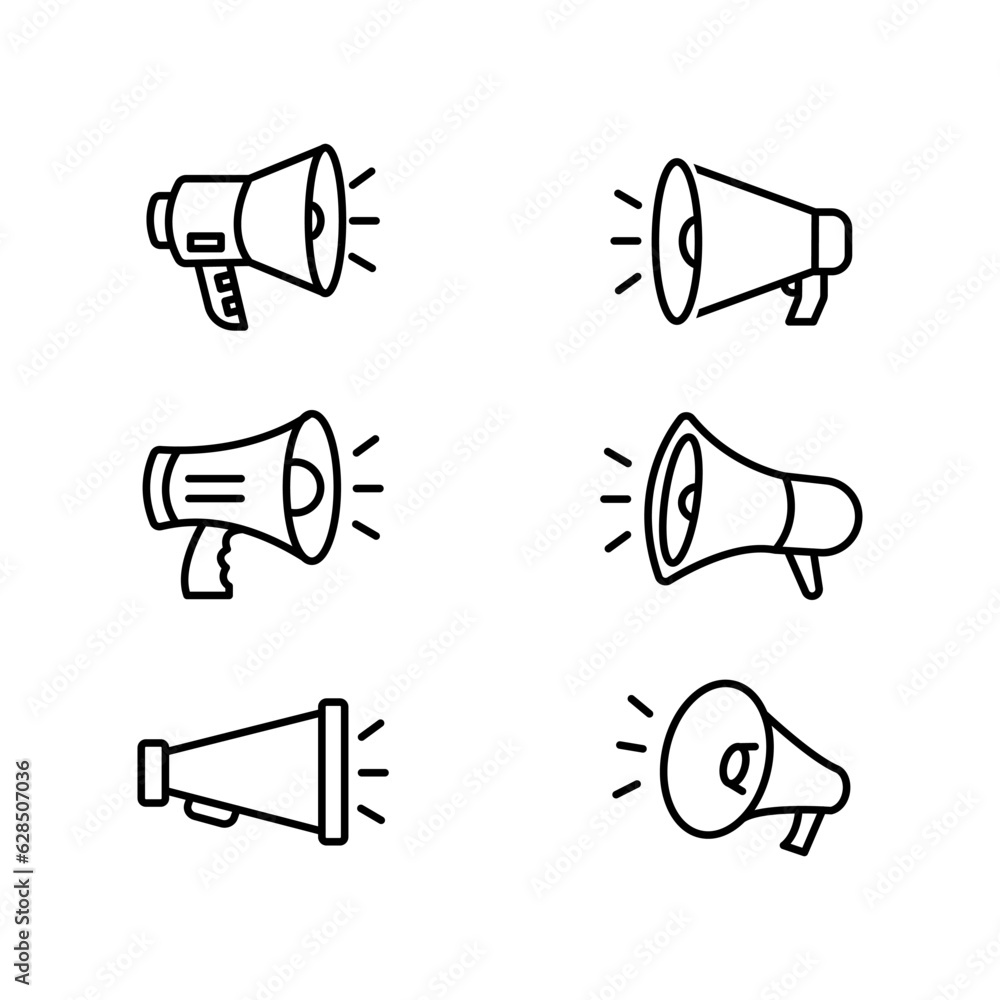 Megaphones icons set. Megaphone icon vector logo design emplate ...
