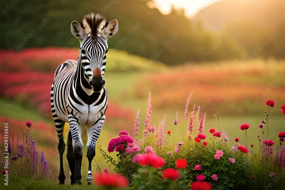 zebra in the field Stock Illustration | Adobe Stock