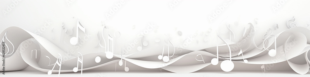 white background symbols of the notes on the sheet music a long narrow ...
