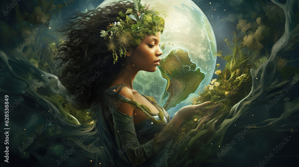 Artistic image of mother earth. World environment and mother earth day ...
