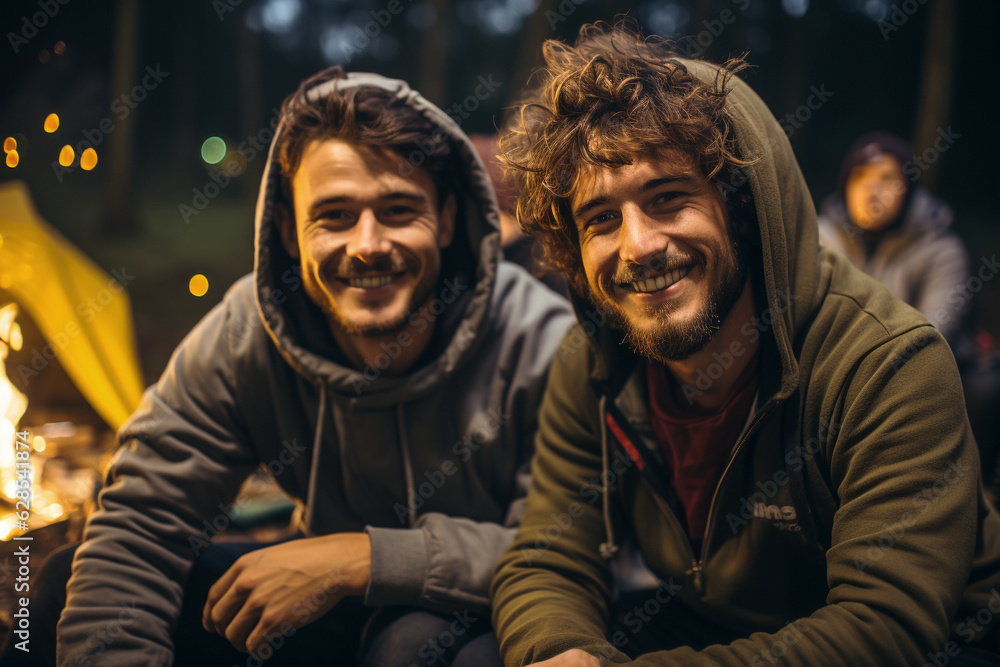 Perfect Getaway: Two Friends Bond Over a Camping Trip in the Forest ...