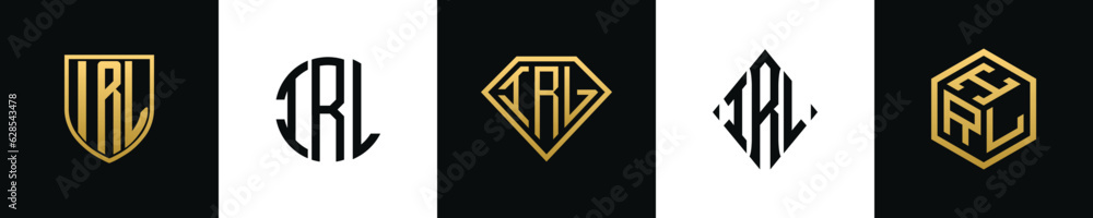 Initial letters IRL logo designs Bundle. This collection incorporated ...