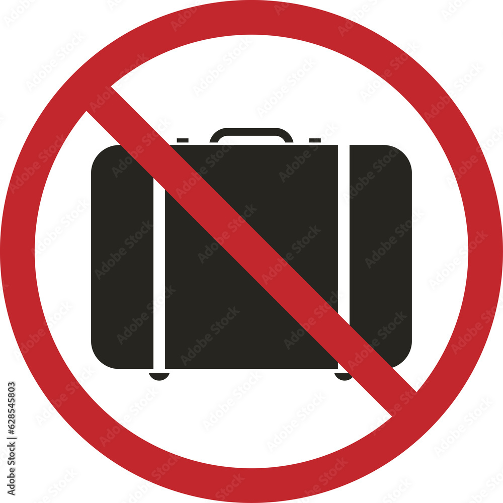 Isolated illustration do not bring briefcase, bag, with illustration of ...