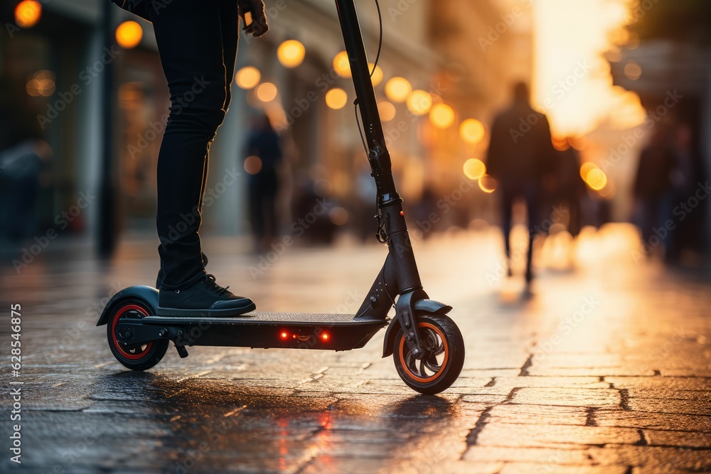 Micro-Mobility in Urban Environment - E-Scooter. AI generated digital ...