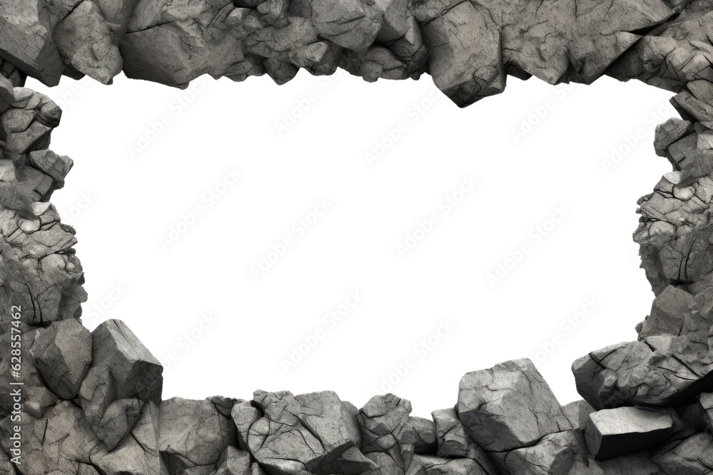 Rocks frame isolated on transparent background cutout , generative ai ...