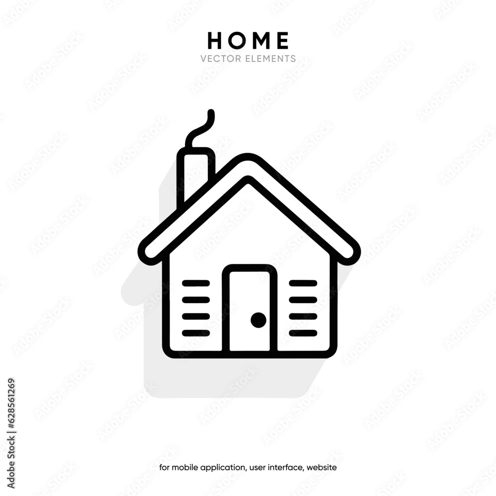 Minimal modern home, homepage, base, main page, house push button icon ...