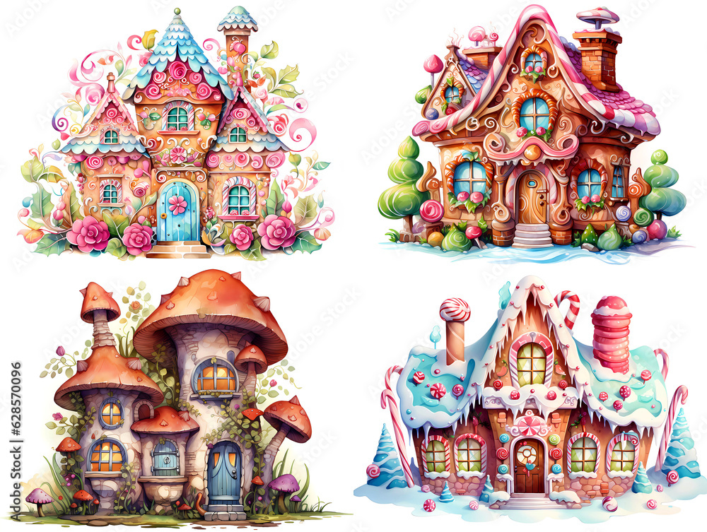 Gingerbread house themed clipart set. Clipart for crafts, invitations ...