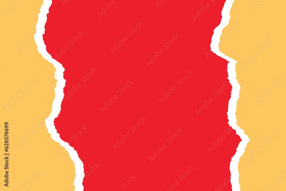 Torn paper two layers red color background post, banner, design Stock ...