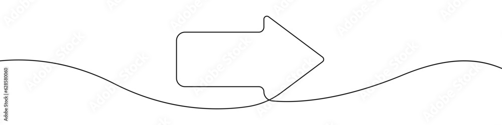 Black arrow icon line continuous drawing vector. One line Black arrow ...