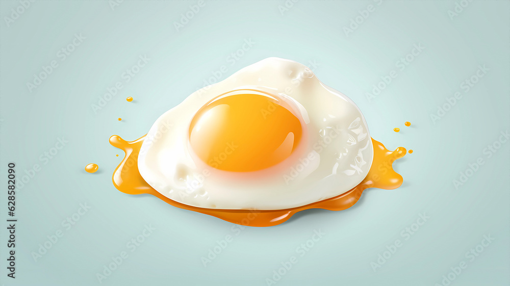 cartoon delicious poached egg illustration Stock Photo | Adobe Stock