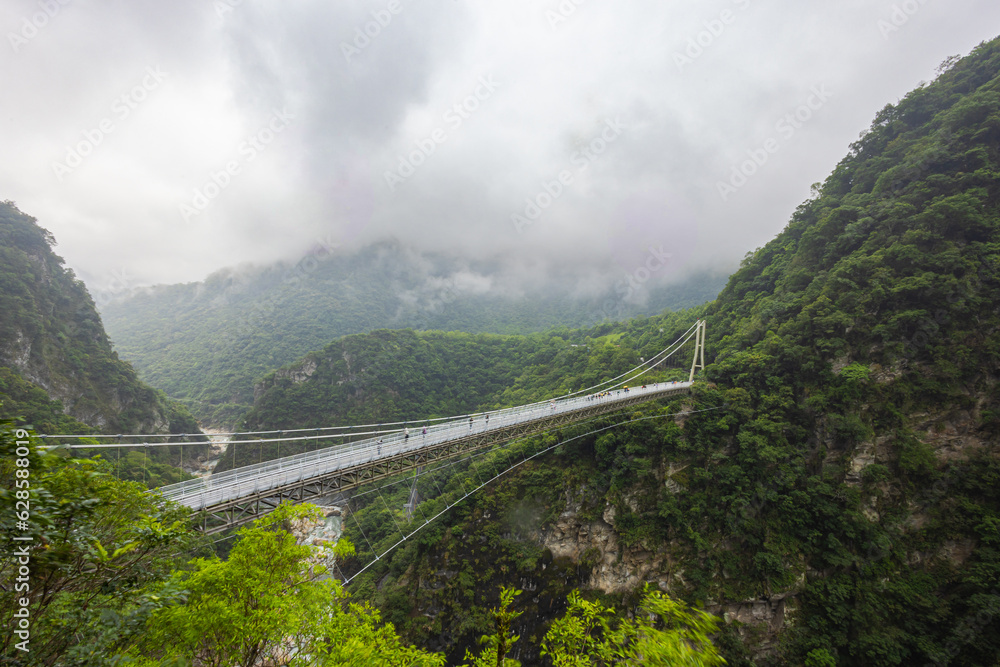 Blow Bay Suspension Bridge or Mountain Moon bridge. A impressive ...
