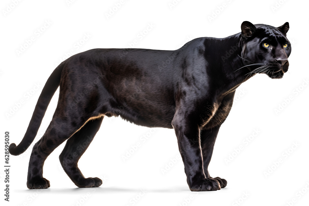 black panther profile view on white background Stock Photo | Adobe Stock