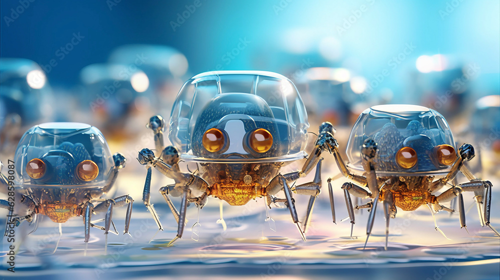 Modern synthetic nanorobots under a medical scanning electron ...