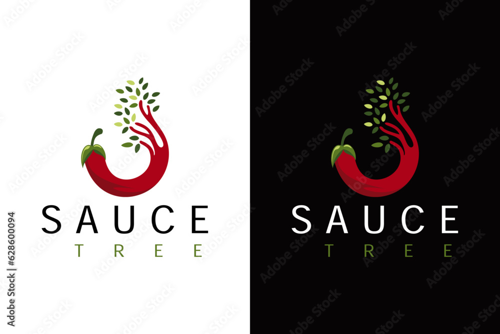 SAUCE TREE logo design vector template and business card with editable ...