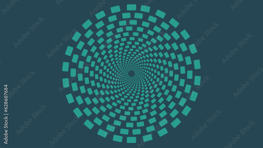 Abstract spiral multi color round smooth shape background in light blue ...