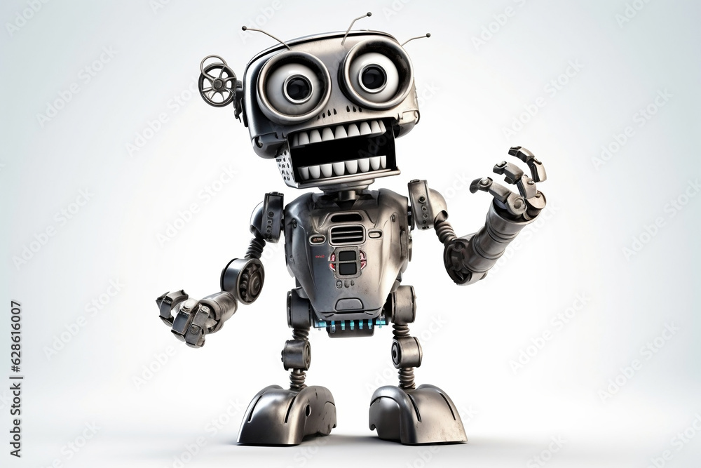 Cheerful Robotics: 3D Happy Robot Emoji - Captivating Stock Image for ...