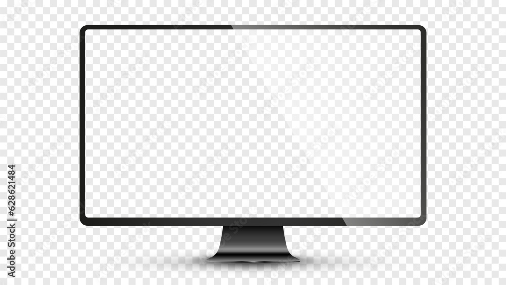 PNG Computer monitor display with empty screen isolated on transparent ...
