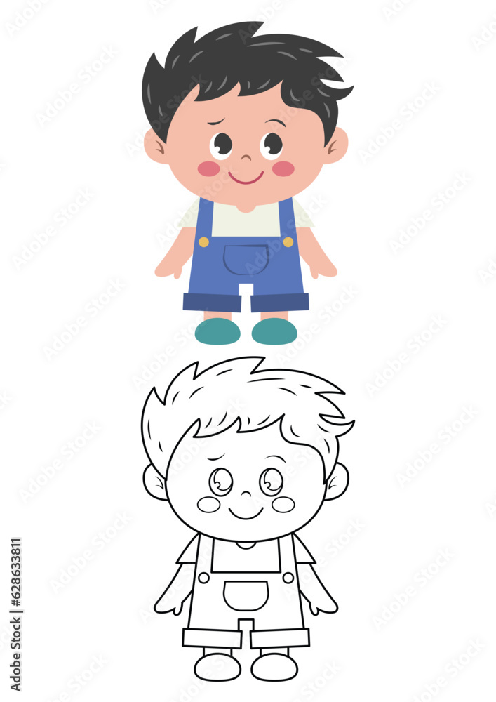 Boy cute vector illustration cartoon isolated on white background. Boy ...