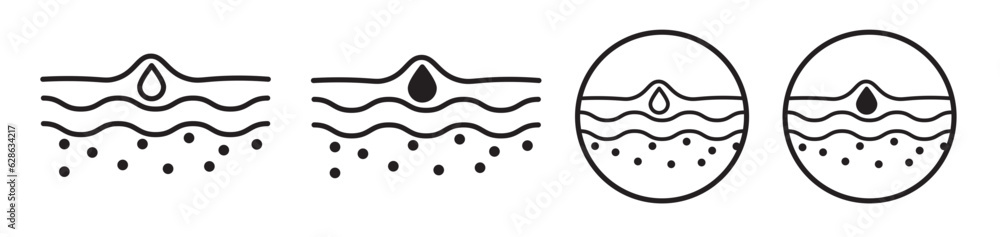 Skin acne icon set. acne inflammation vector symbol. woman pimple sign ...