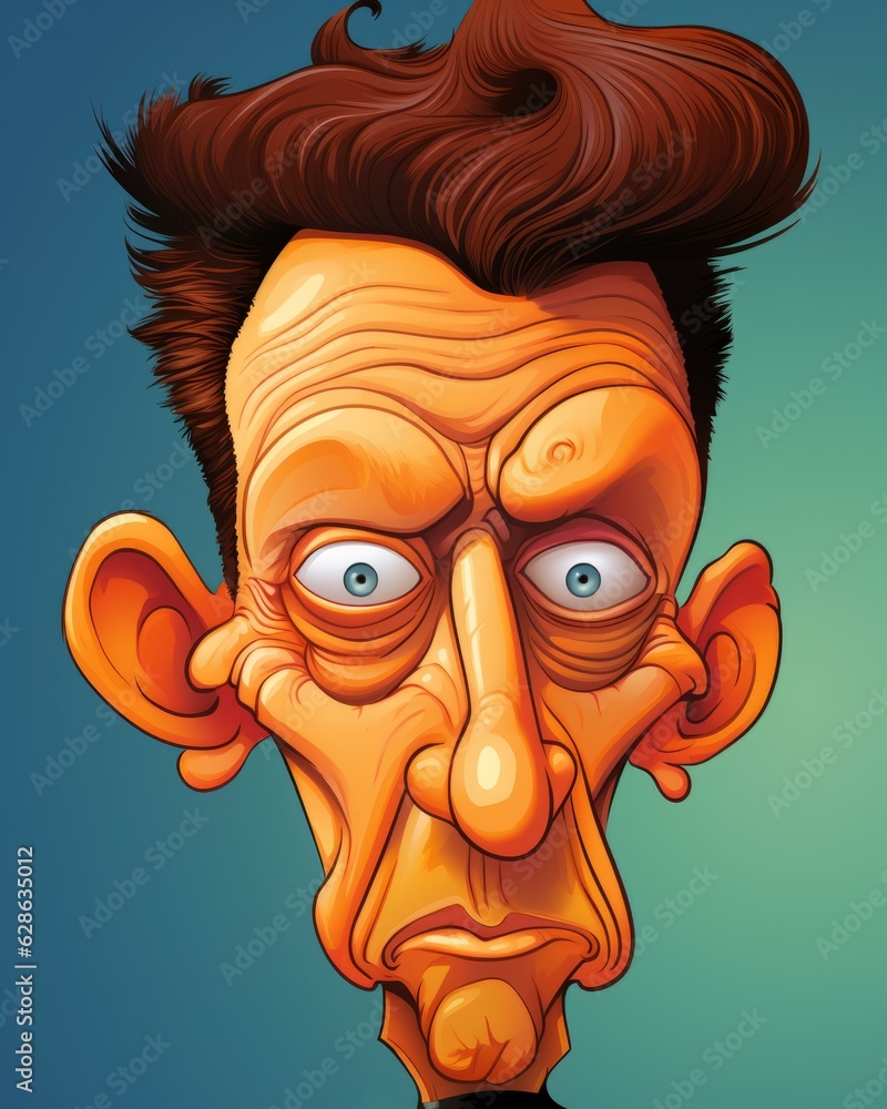 cartoon face of a man with brown hair and blue eyes Stock Illustration ...