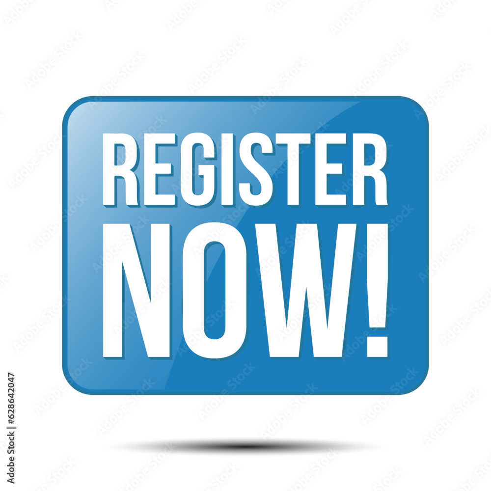 Register Now Button, Register Here, Badge, Emblem, Seal, Push Button ...