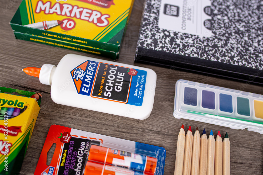 school supplies backgrounds glue pencils colored art school back to ...