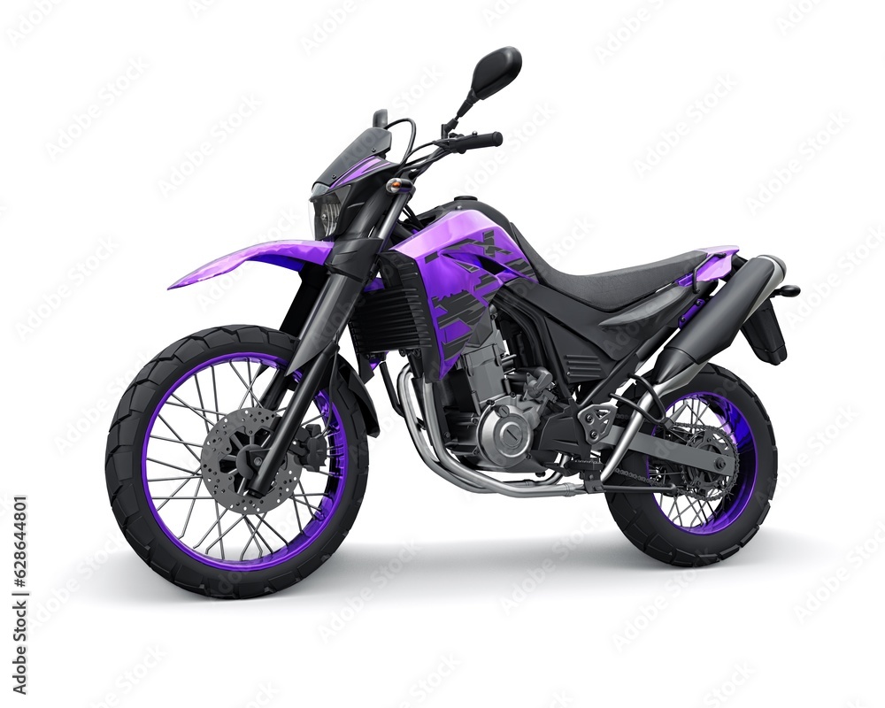 Japan, Tokyo. July 28, 2023. Violet Yamaha XT660R enduro motorcycle ...