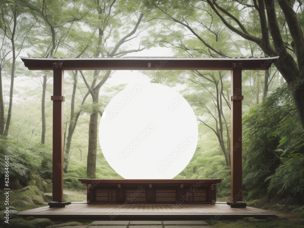 Visual representation of a landscape scene with a distinct podium ...