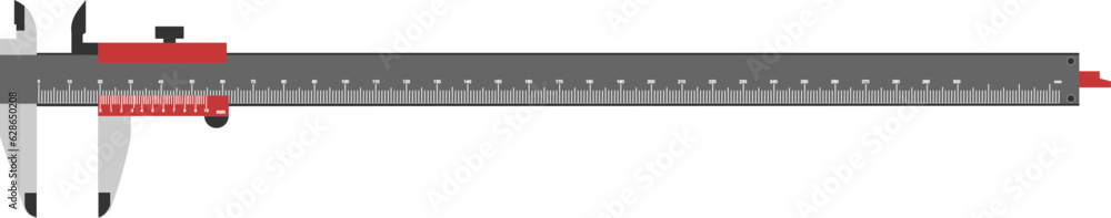 A Vernier caliper isolated on white background.. Its a visual aid to ...
