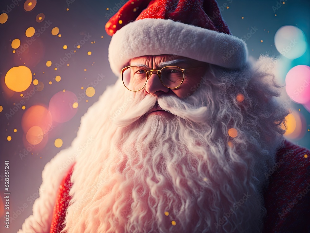 Santa Claus abstract pastel portrait dressed. ai generative Stock ...