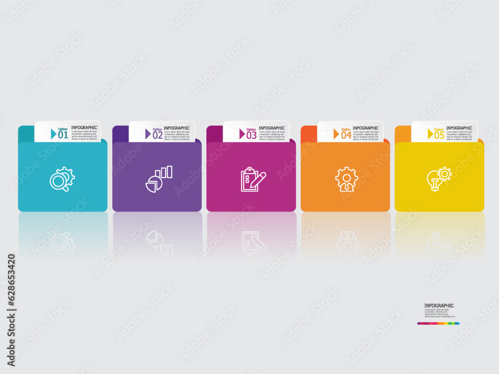 folder steps timeline infographic element report background with ...