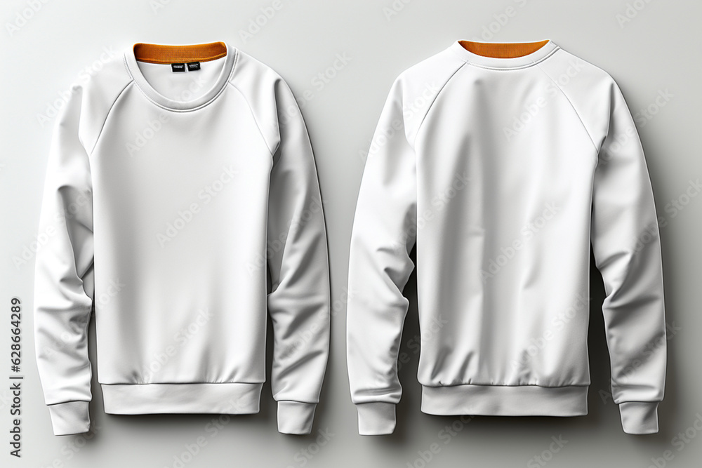 Dynamic 3D sweatshirt mockup Front and back views, blank template ...