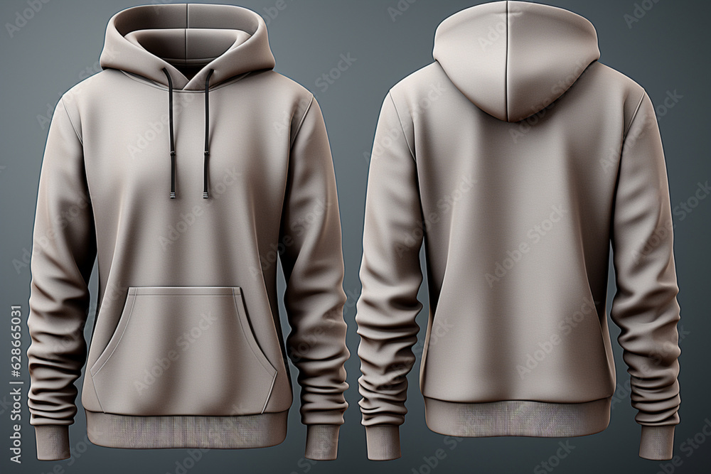 Front and back sweatshirt template Realistic 3D mockup Generative AI ...