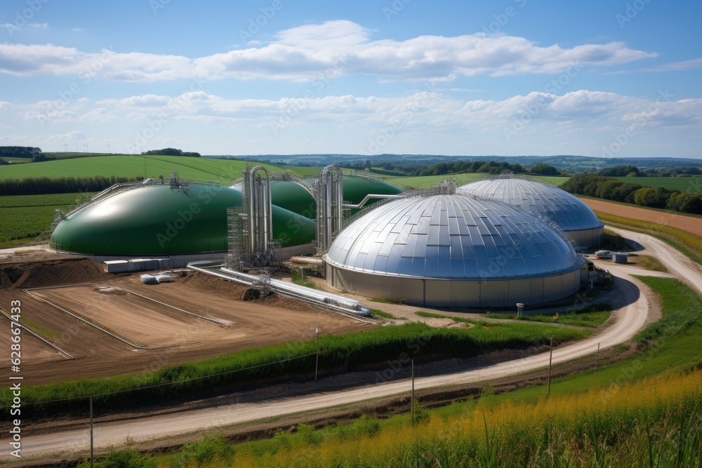 anaerobic digestion tanks with biogas production Stock Photo | Adobe Stock