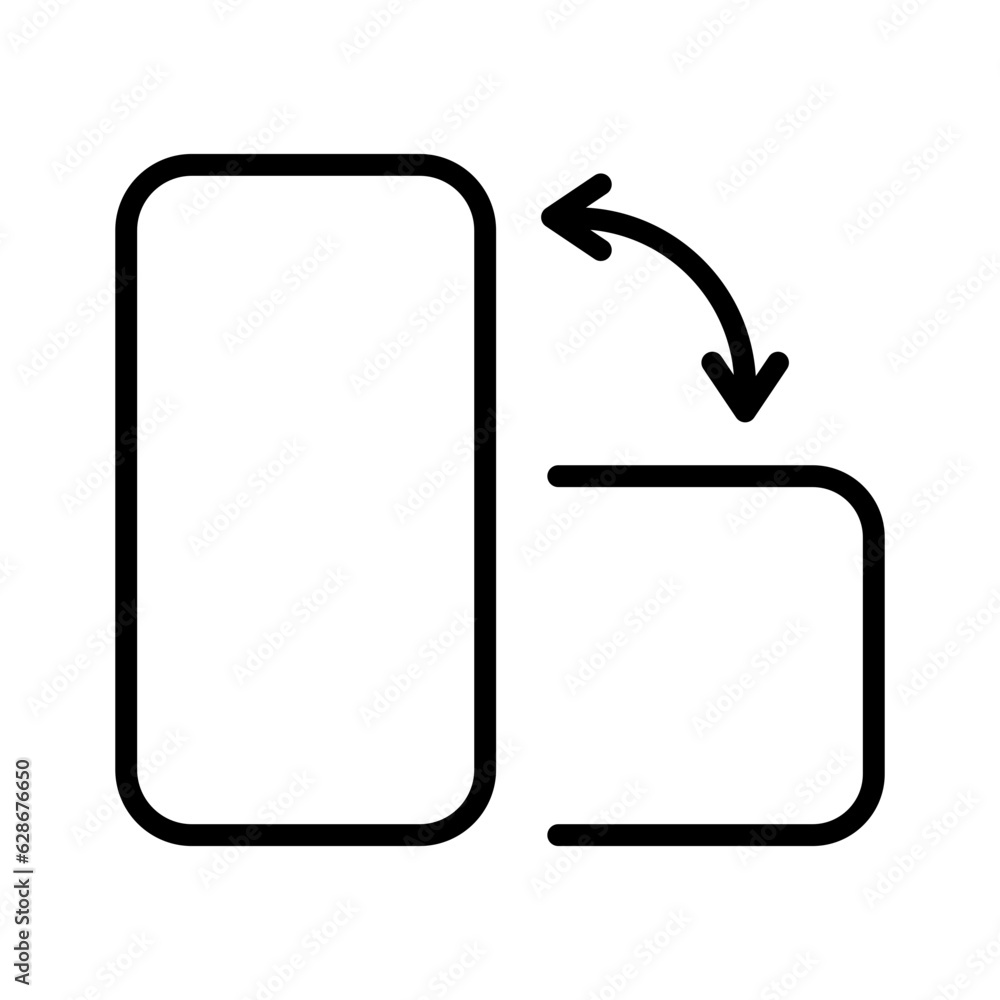 Vecteur Stock Black mobile phone rotation line icon, simple digital ...