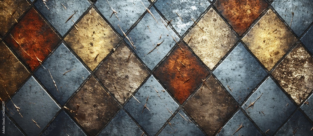 Generative AI : Background metal texture with diamonds silver and gold ...