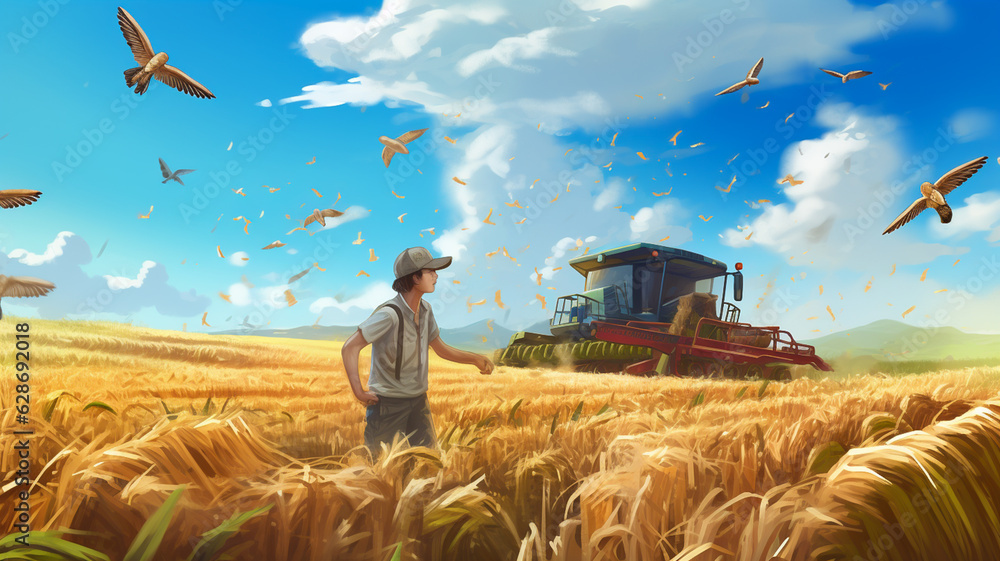 World farming and agriculture day, illustration concept of sustainable ...