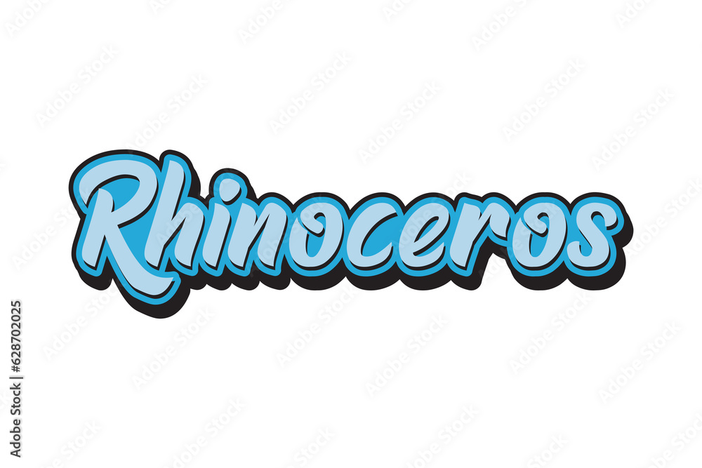 Rhinoceros..rhinoceros lettering text effect vector illustration Stock ...